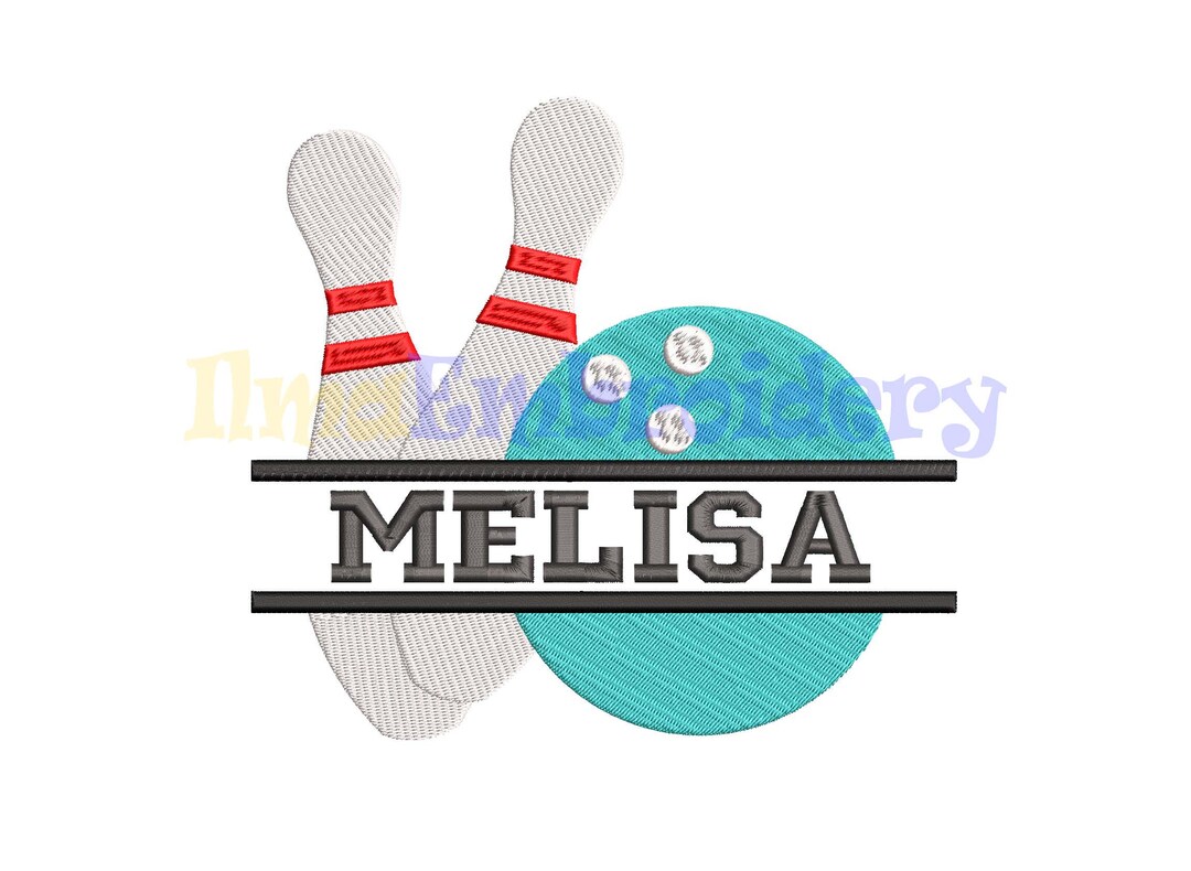 Split Name Bowling Embroidery Design: Sport Embroidery (4 Sizes) - Etsy