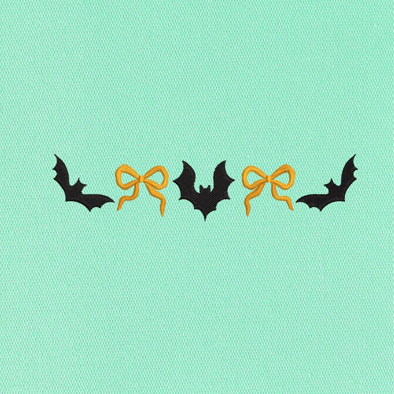 Coquette Bats Embroidery Design, Cute Halloween Machine File (instant ...