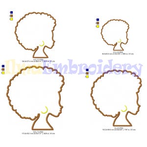 Afro Woman Applique Embroidery Designs: Elegant Patterns (4 Sizes) - Etsy