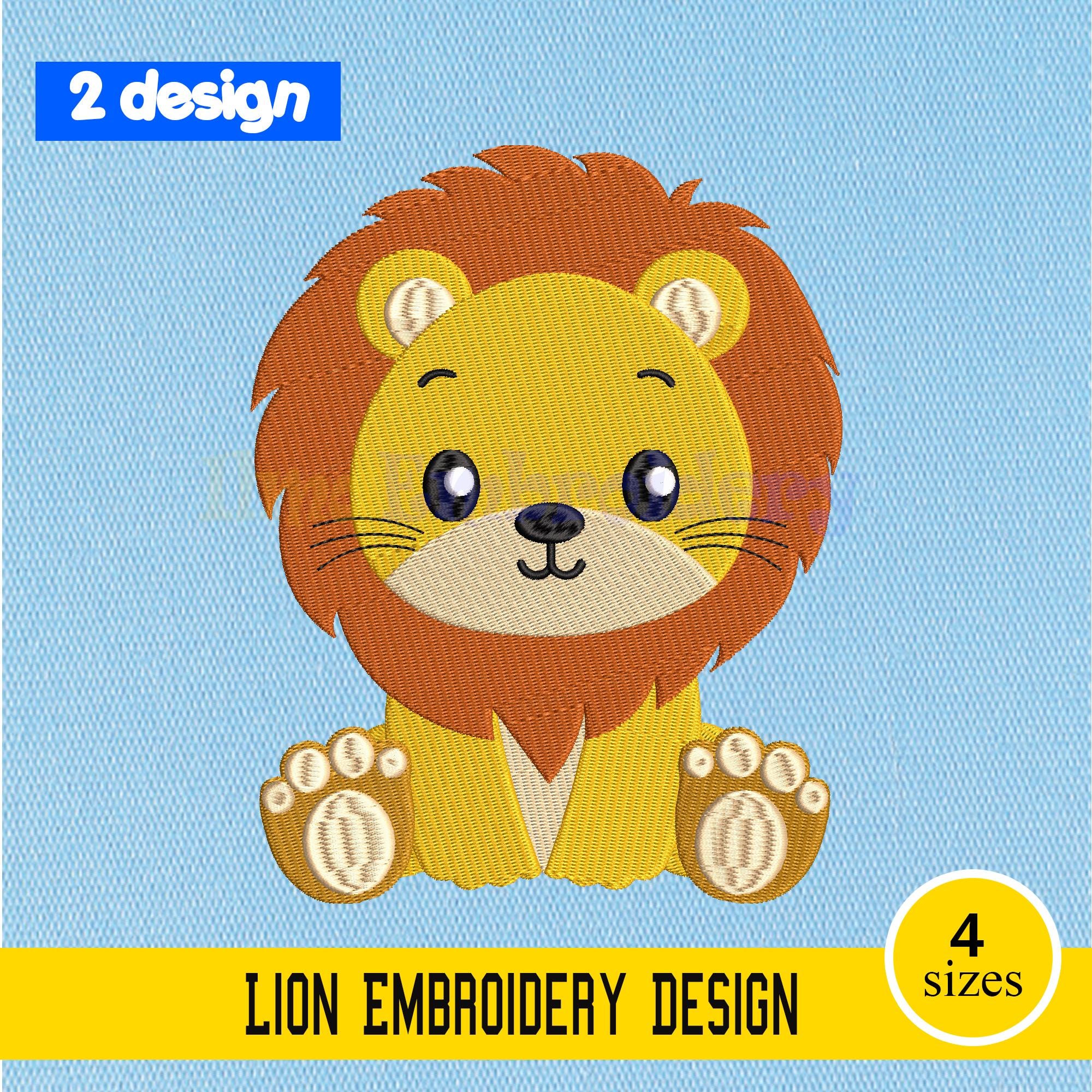 Lion Embroidery Design, Safari Animal (instant Download) - Etsy