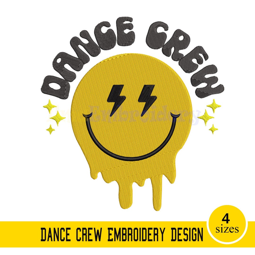 Dance Crew Emoji Embroidery Design: Instant Download, 4 Sizes - Etsy