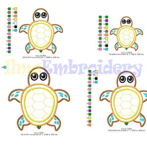 Turtle Applique Embroidery Design, Turtle Embroidery Design, Animal ...