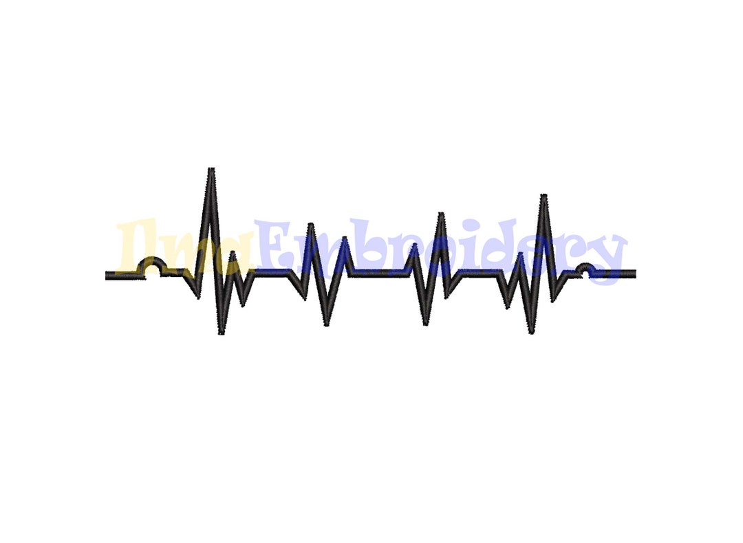 Heartbeat Embroidery Design: Valentine's Day Pattern (4 Sizes) - Etsy