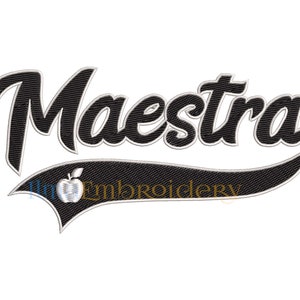 Maestra Embroidery Design, Teacher Embroidery Patterns, Apple ...