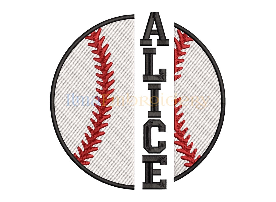 Split Name Baseball Embroidery Design, Baseball Players Embroidery ...