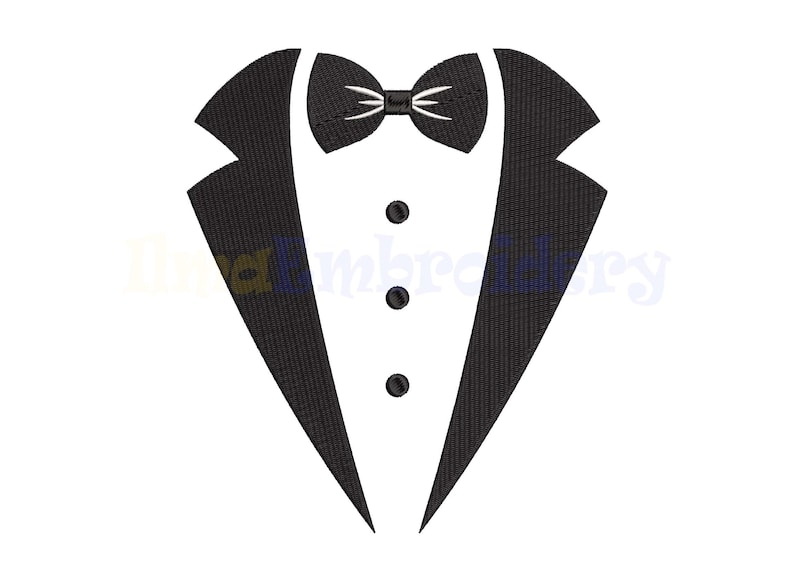 Tuxedo Embroidery Design: Formal Suit & Bow Tie (PES DST Files) - Etsy