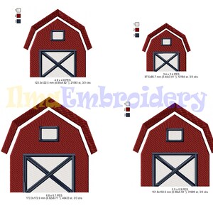 Barn Embroidery Design – Farmhouse Machine Stitch File for Rustic and ...