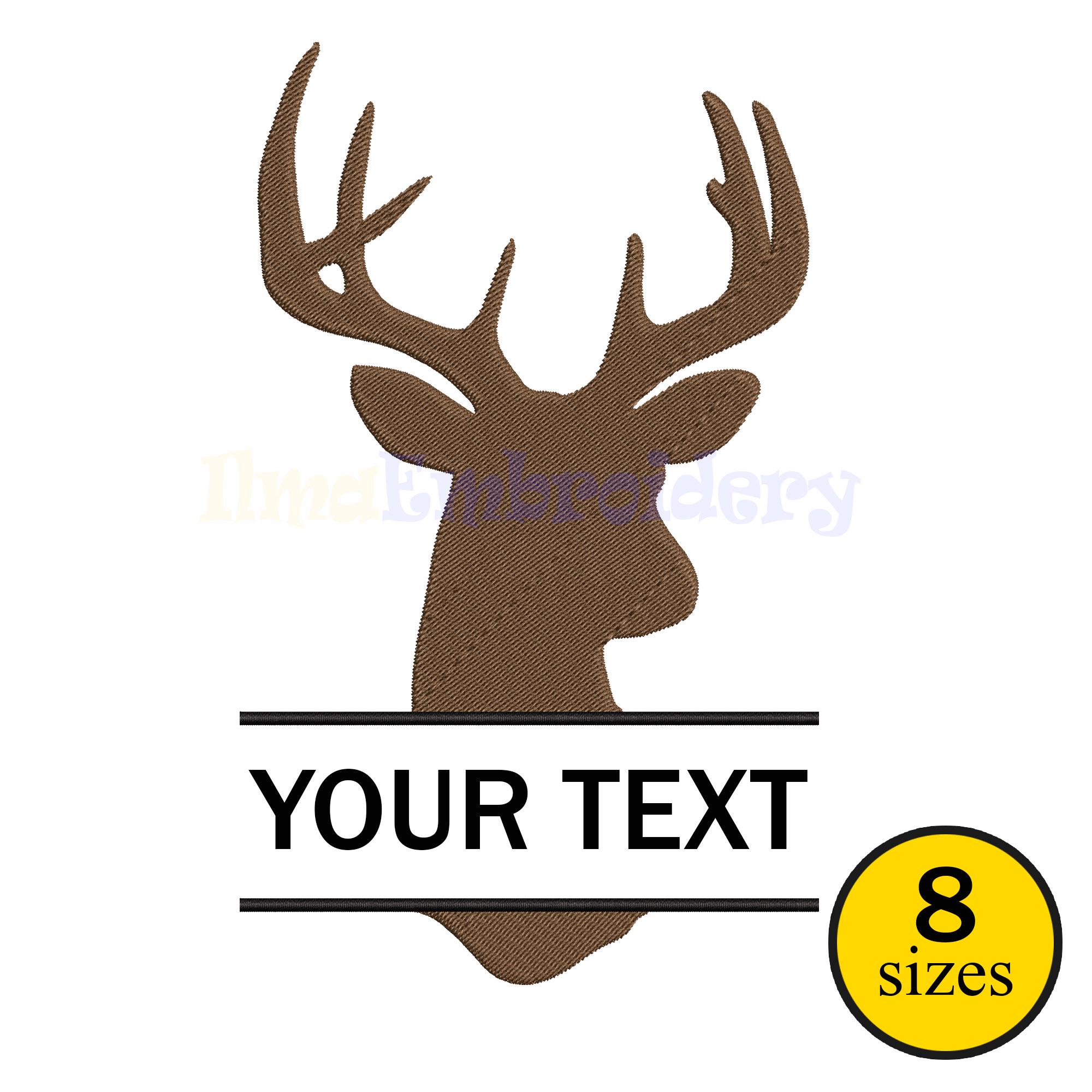 Split Deer Embroidery Design, Hunting Buck Embroidery File, Digital ...