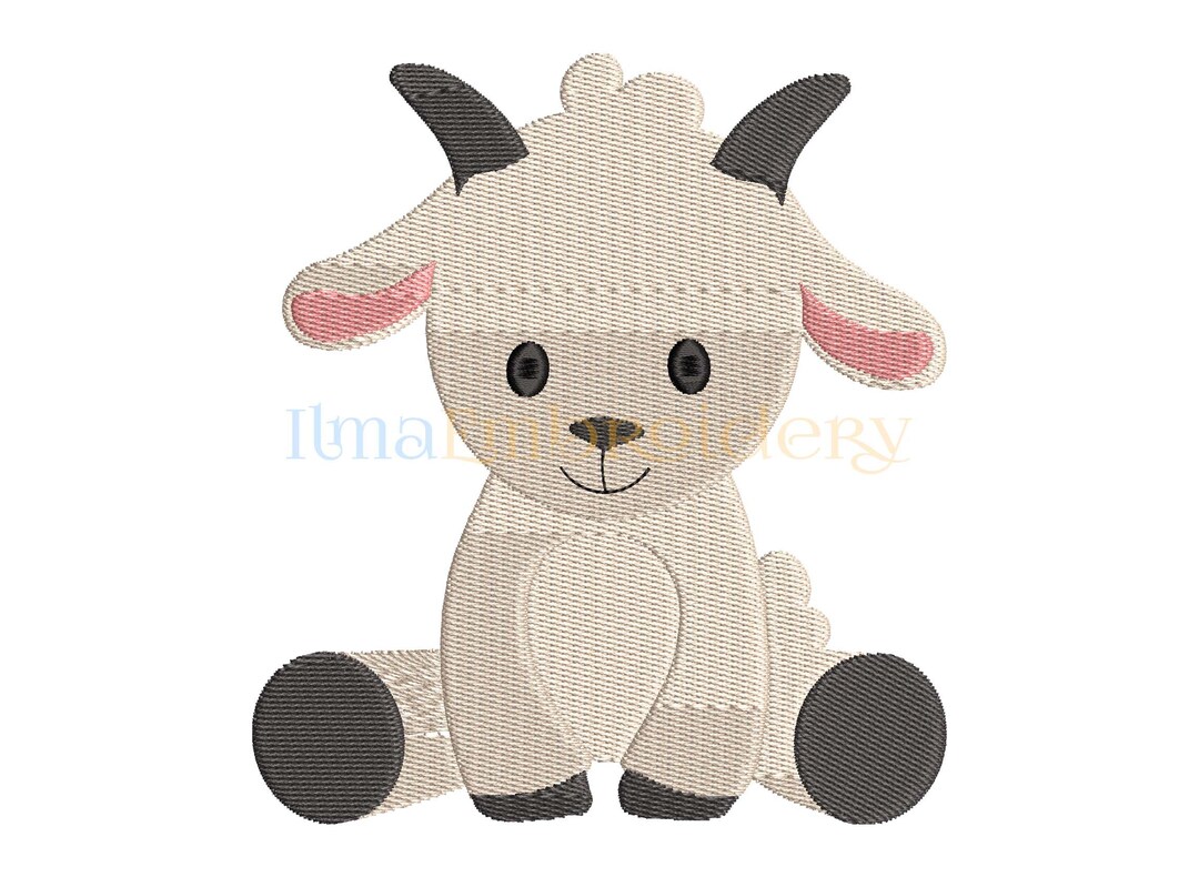 Baby Goat Embroidery Design, Animal Embroidery Design, Machine ...