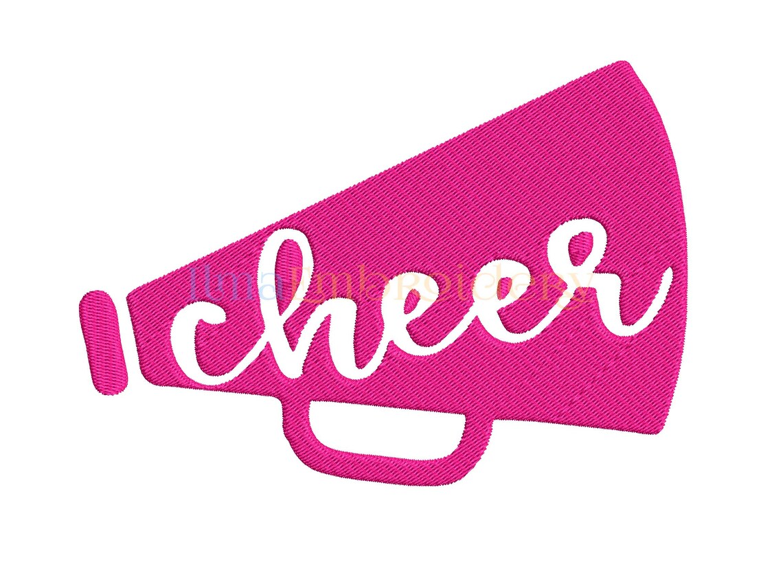 Cheer Megaphone Embroidery Design: Sport Design (4 Sizes) (instant ...