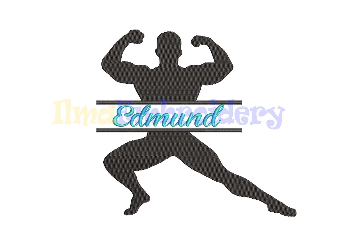 Bodybuilding Pose Embroidery Design: Personalized Fitness Pattern (4 ...