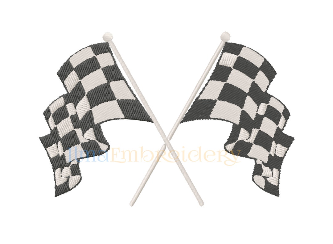 Racing Flag Embroidery Design, Formula 1 Flag Embroidery Design, Car ...