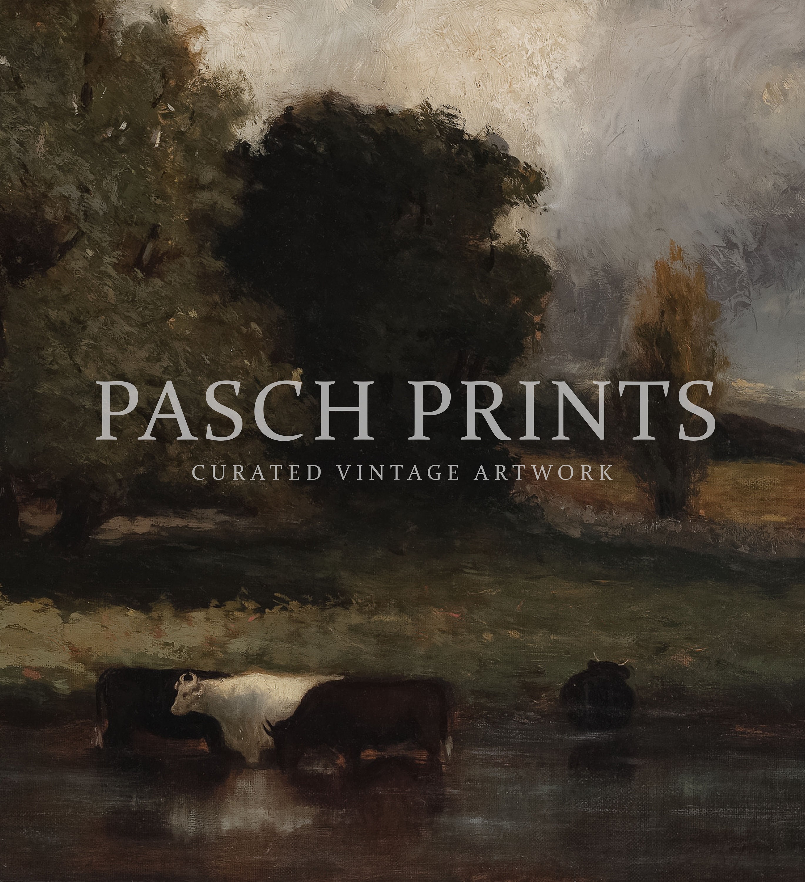 Cattle Grazing Art Print Painting Printable Art / Country Style Art ...