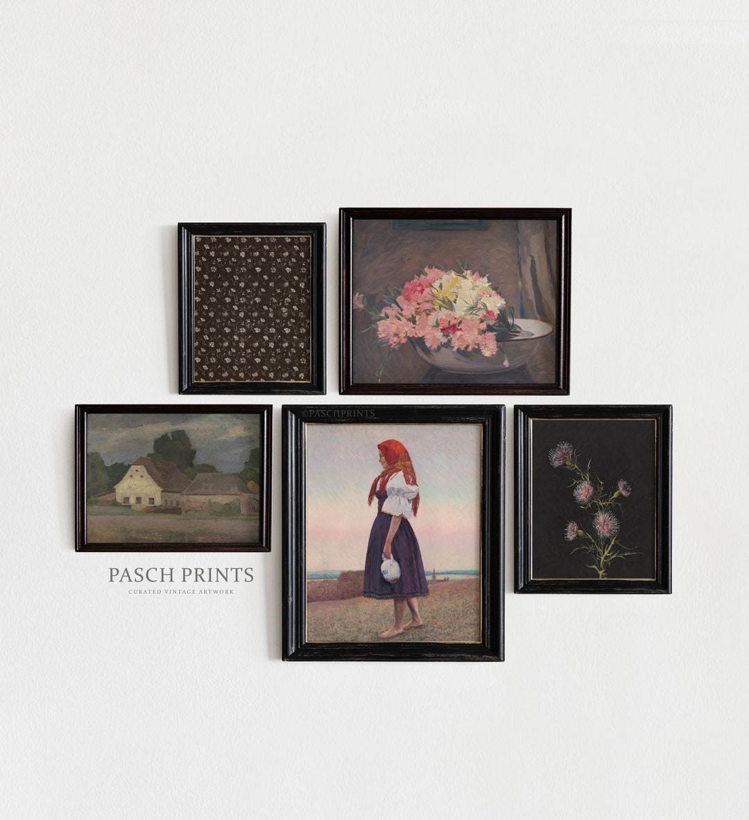 Printable Old Farm Art Set of 5 / Farmstead Art / Polish - Etsy