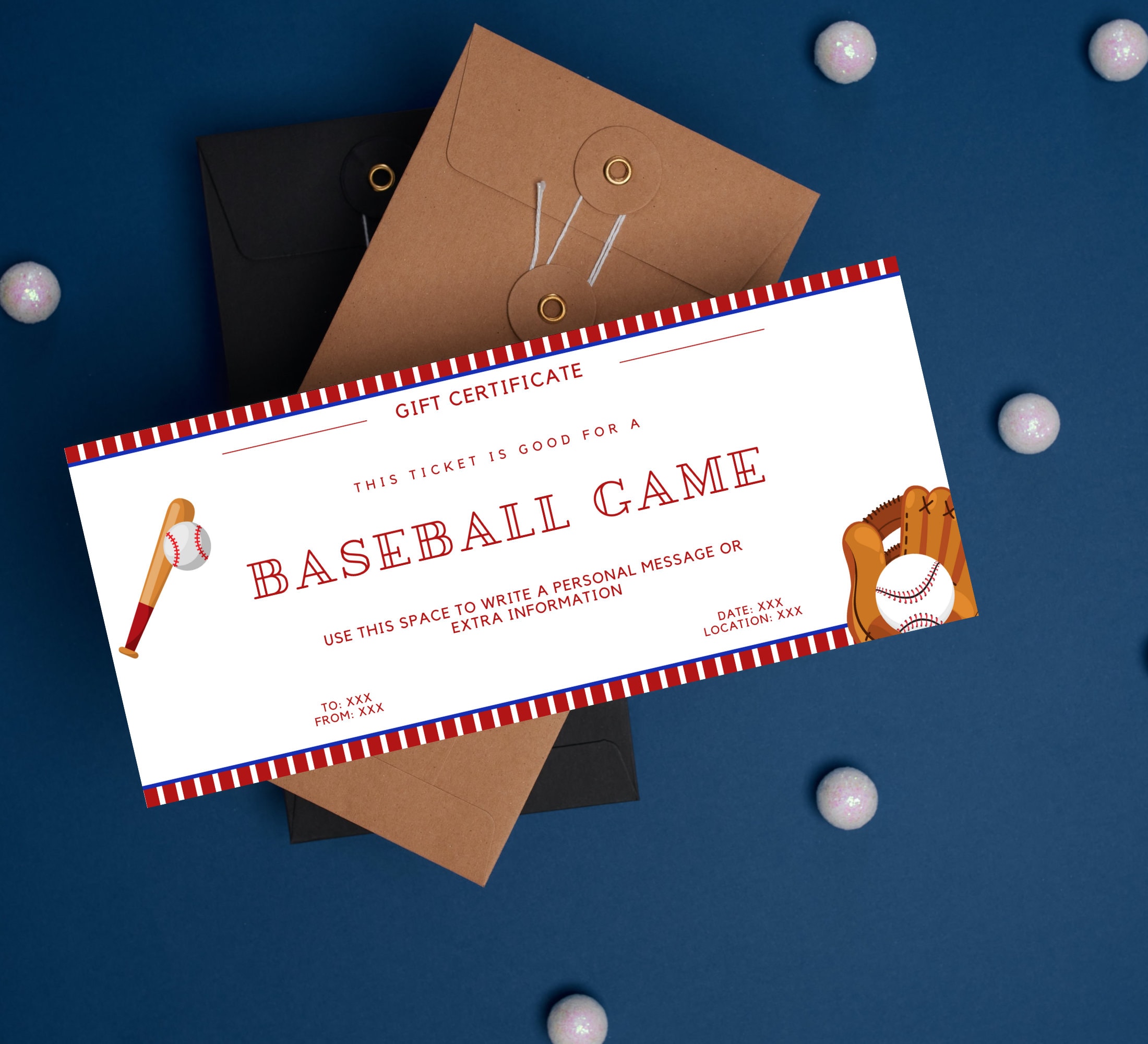Surprise Baseball Game Ticket Printable Canva Template Custom Baseball ...