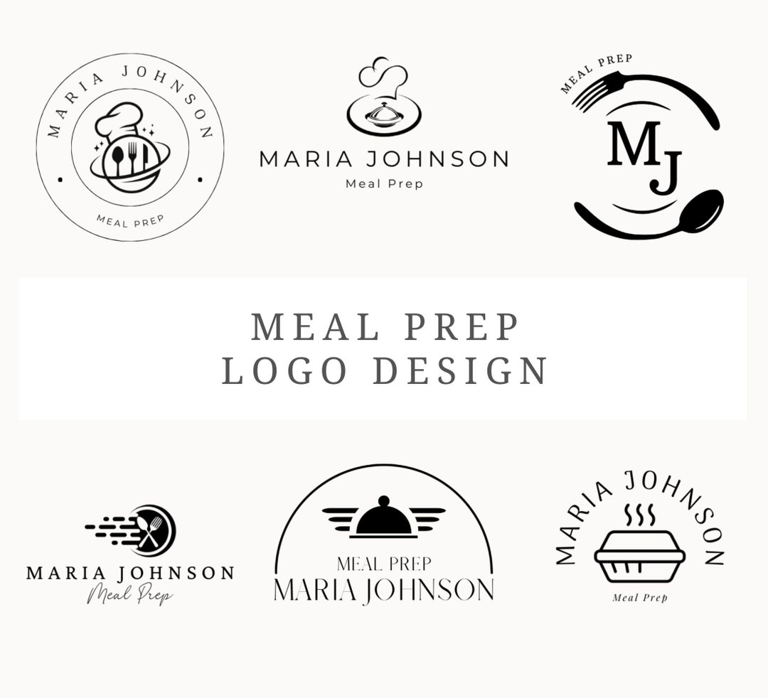 Meal Prep Logo Design Canva 6 Customizable Food Logos Editable Chef ...
