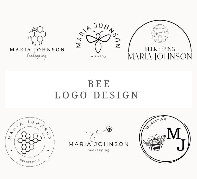 Bee Logo Design Canva 6 Customizable Beekeeping Logos Business Logo ...
