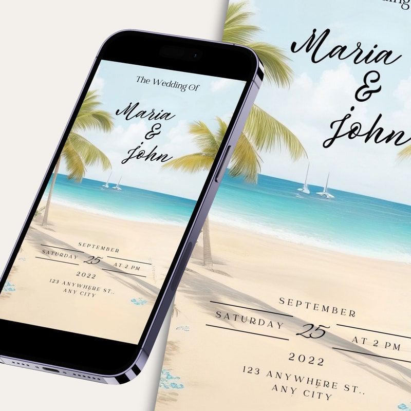 Beach Wedding Invitation - Etsy