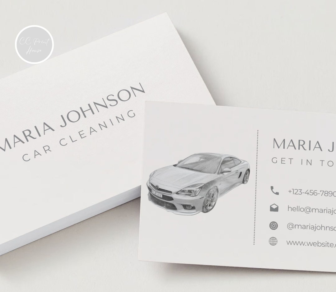Car Business Card Template Car Cleaning Calling Card Car Seller ...