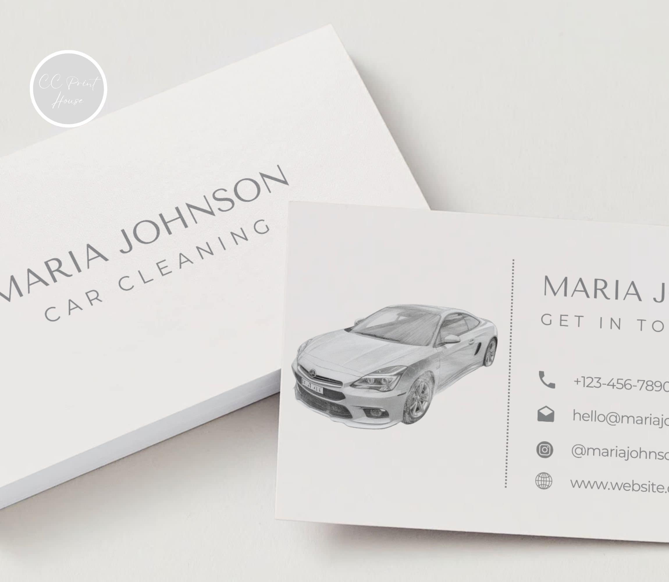 Car Business Card Template Car Cleaning Calling Card Car Seller ...