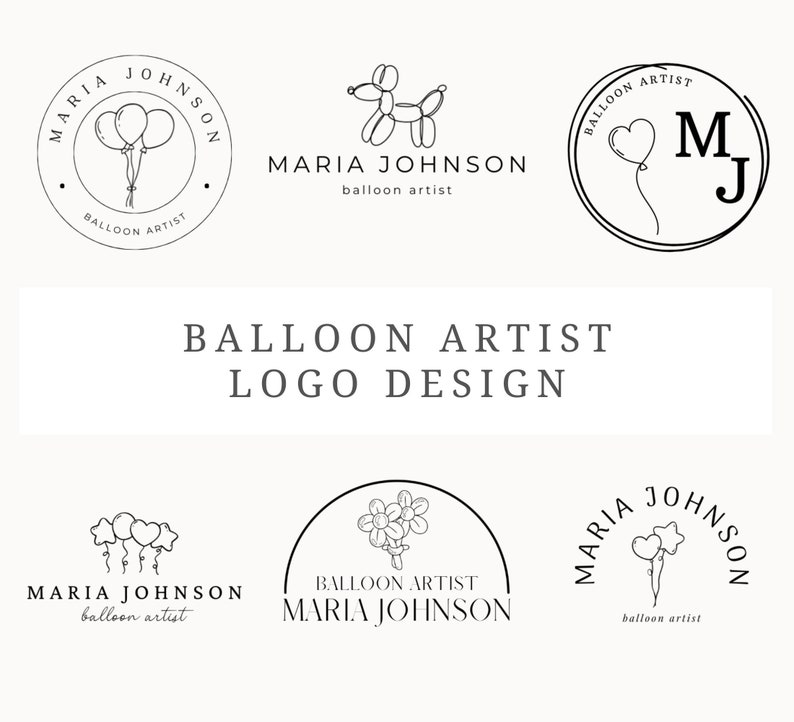 Balloon Artist Logo Designs, Customizable Canva Template - Etsy