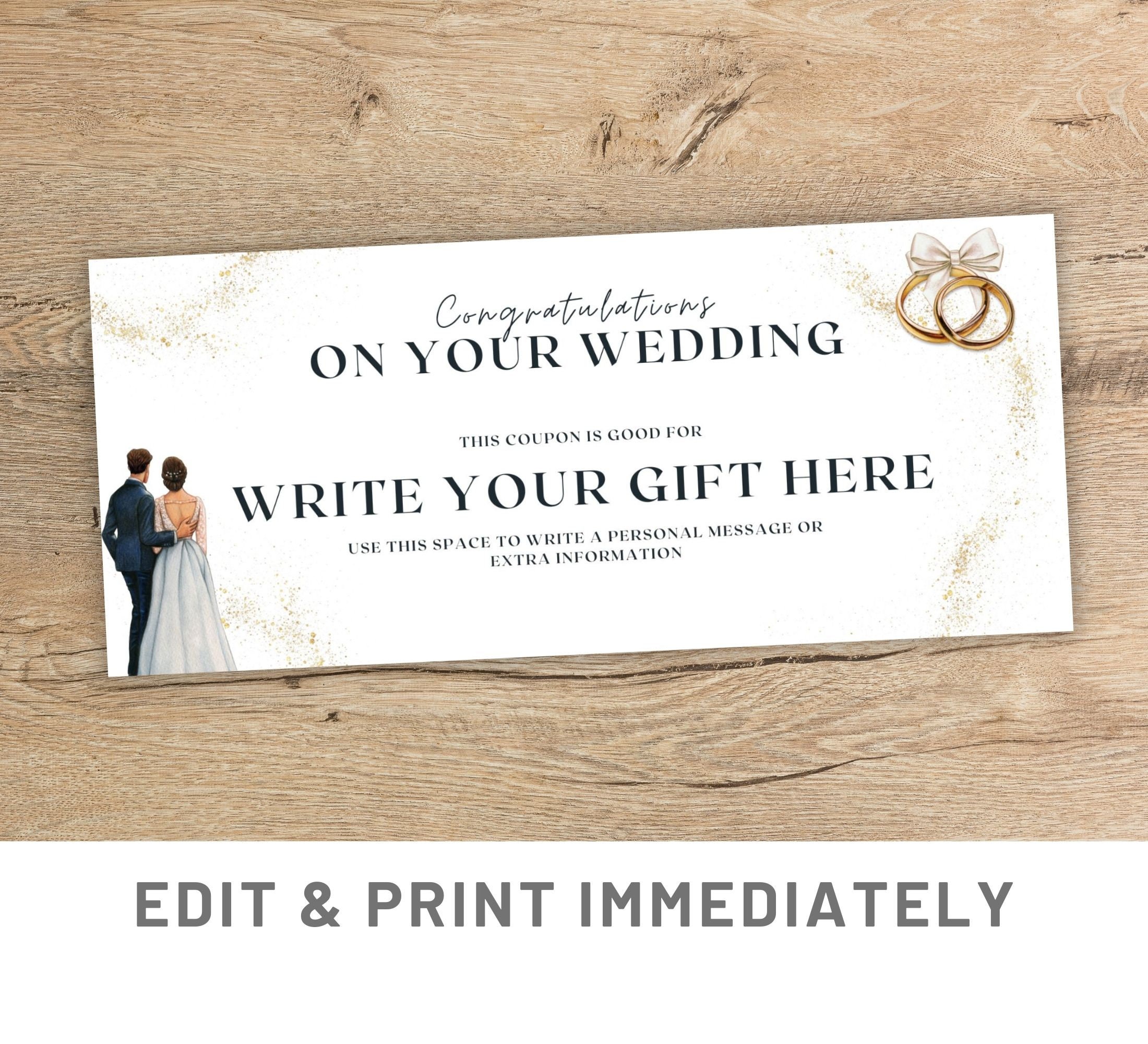 Personalized Wedding Gift Coupon Editable Gift Coupon Template Canva ...