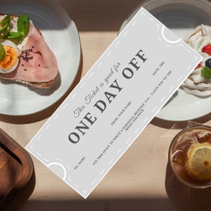 Day off Coupon Template | Editable Voucher Gift (canva) - Etsy