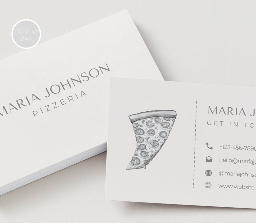 Pizza Business Card Template, Editable Pizzeria Design (canva) - Etsy