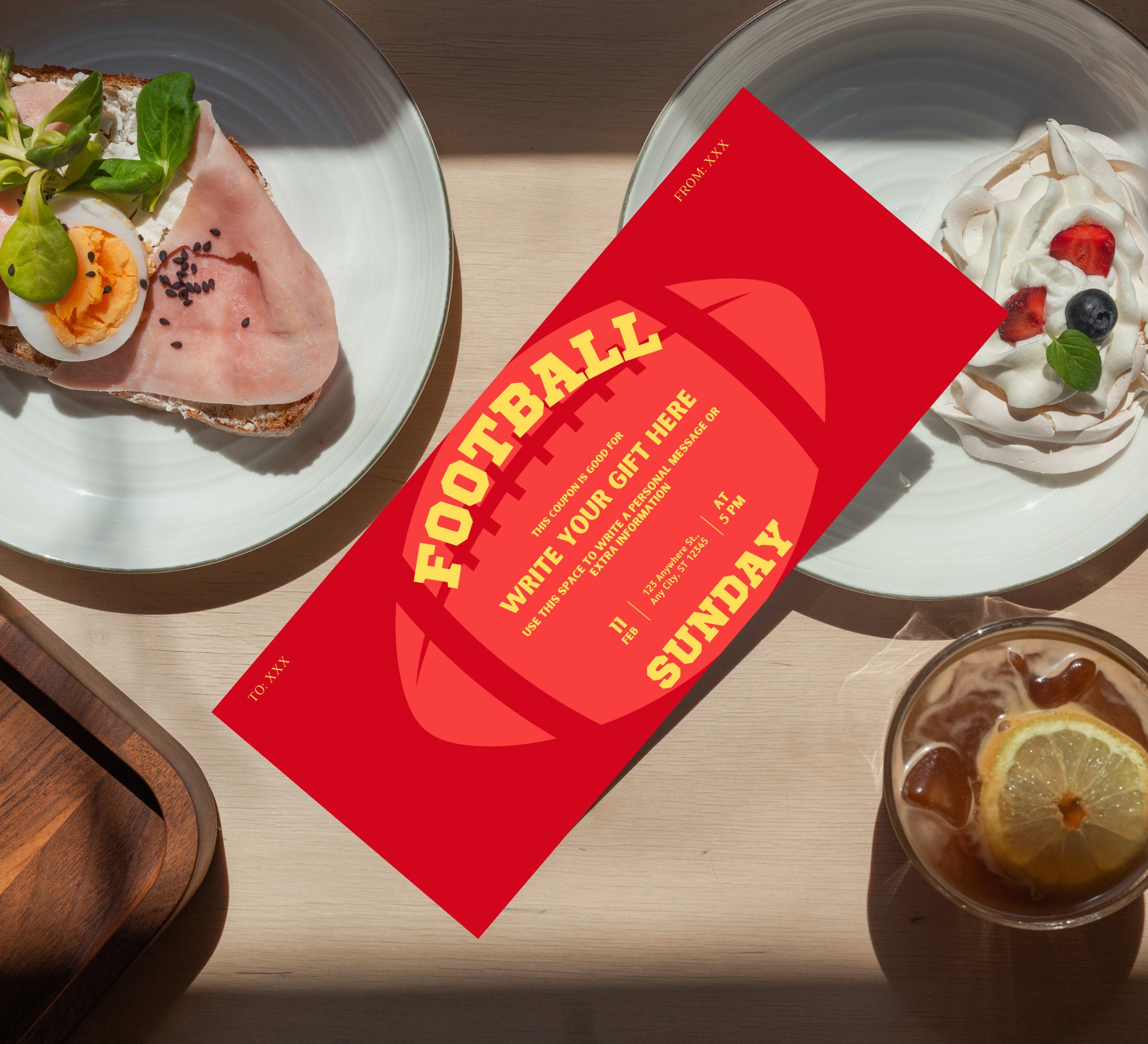 Football Game Invitation Big Game Ticket Printable Canva Template ...