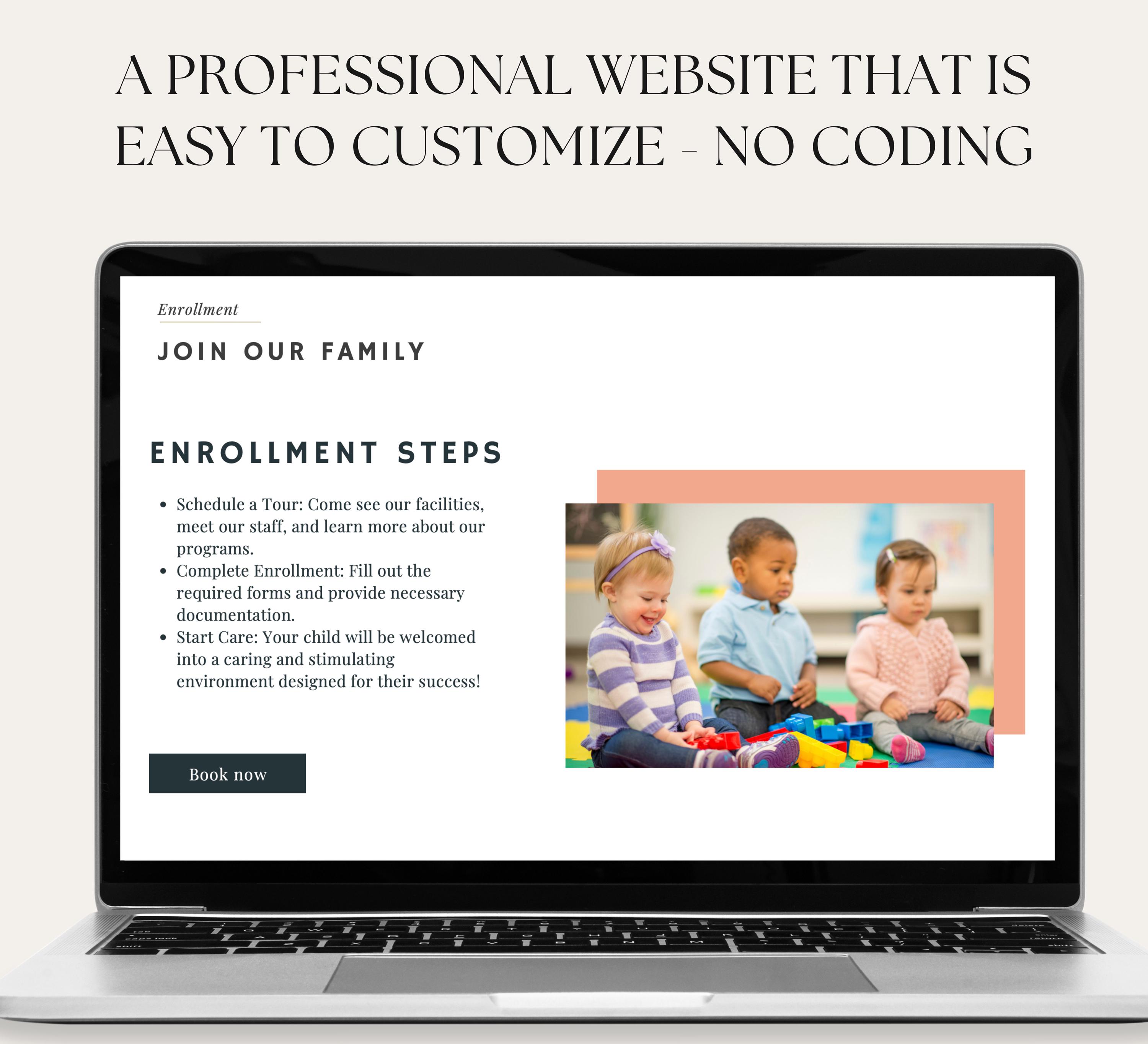 Daycare Canva Website Kids Website Template Home Day Care Business ...