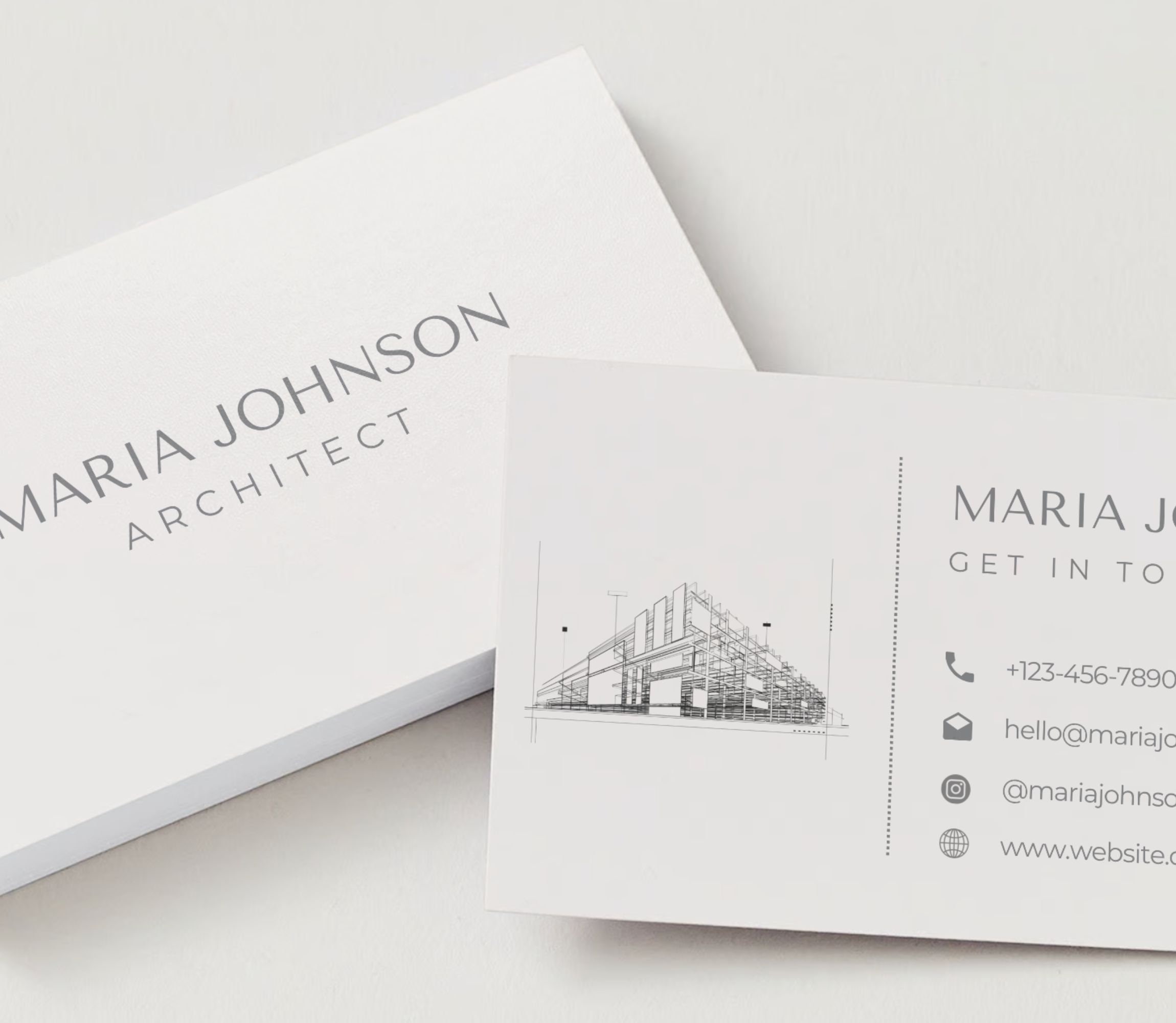 Architect Business Card Canva Template Architect Calling Card ...