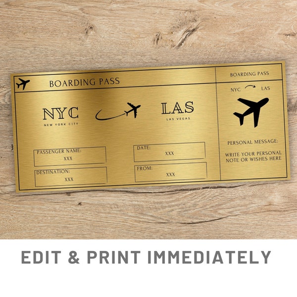 Golden Ticket Boarding Pass Printable - Etsy