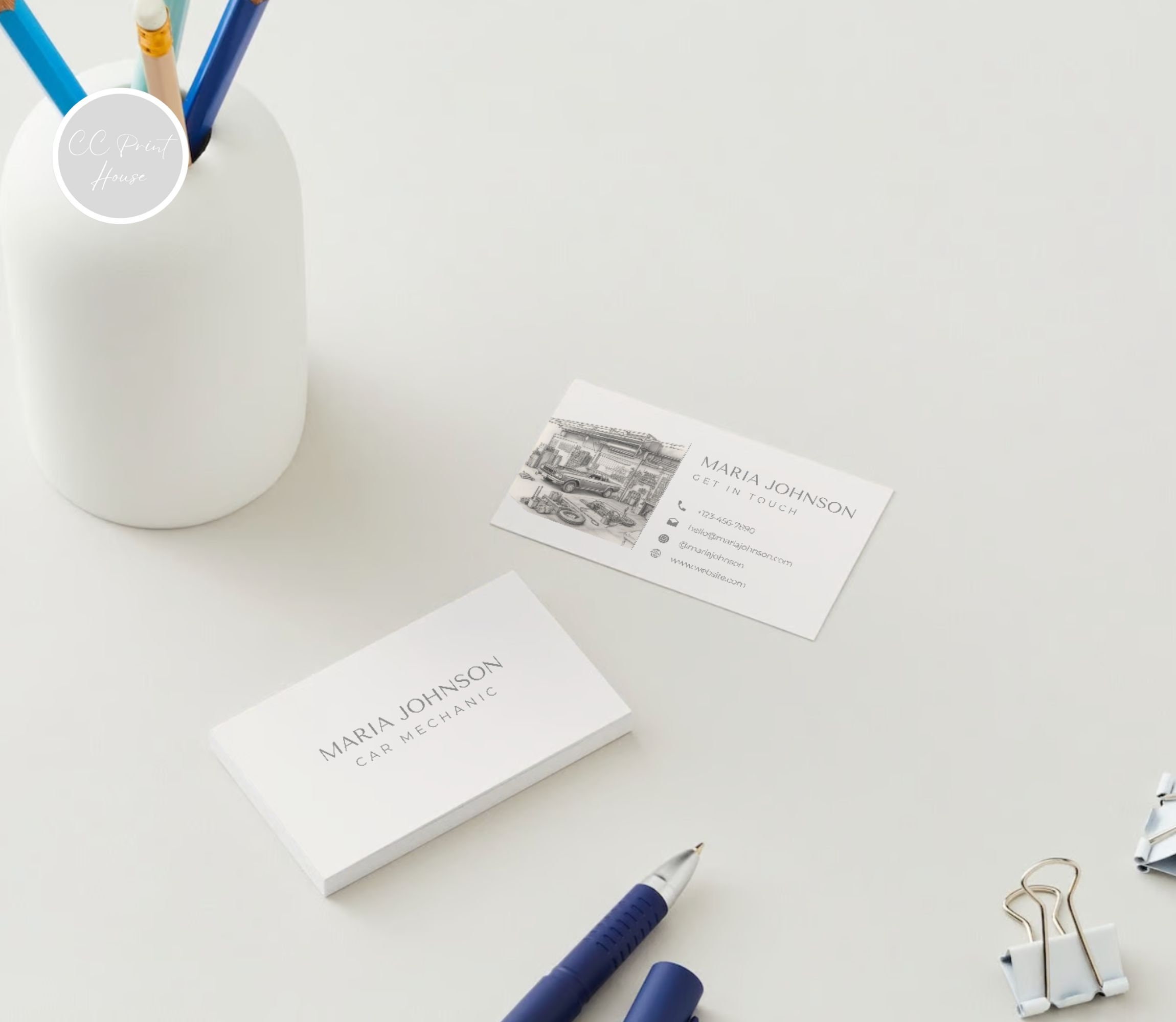 Car Mechanic Business Card Template Car Repair Calling Card Auto Repair ...