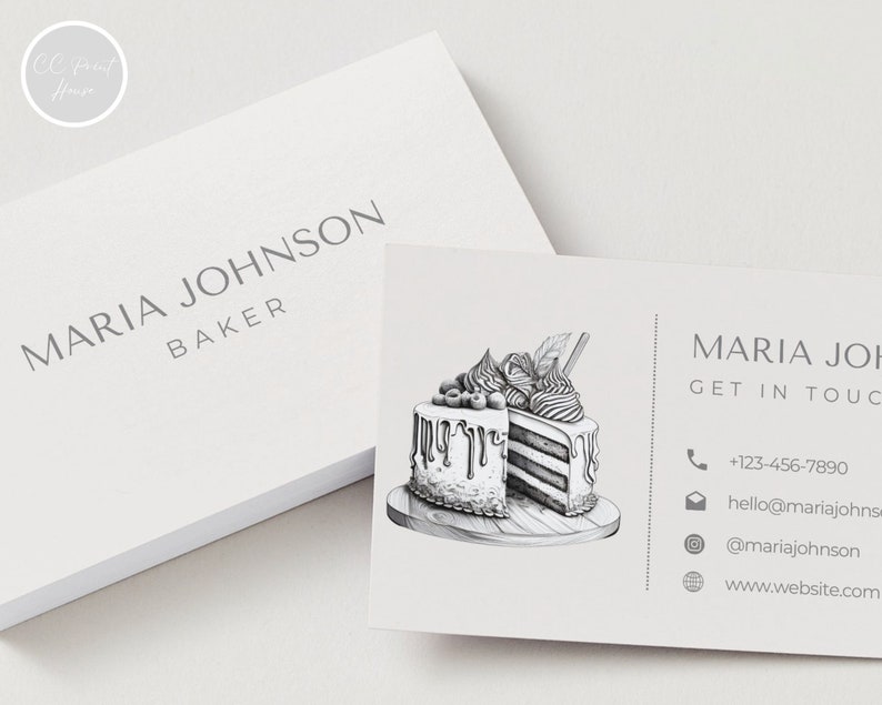 Baker Business Card Template Baker Calling Card Pastry Chef - Etsy