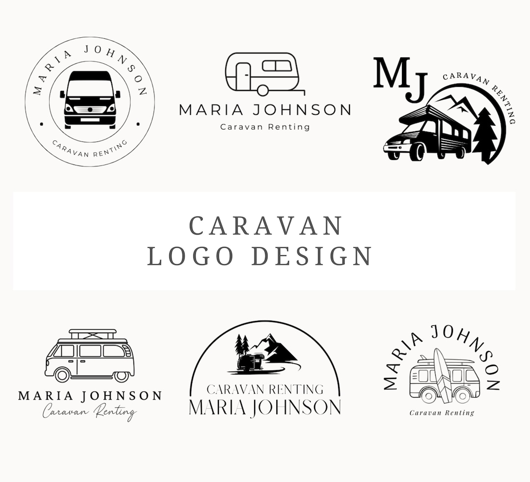 Caravan Logo Design Canva 6 Customizable Camping Logos Van Logo ...