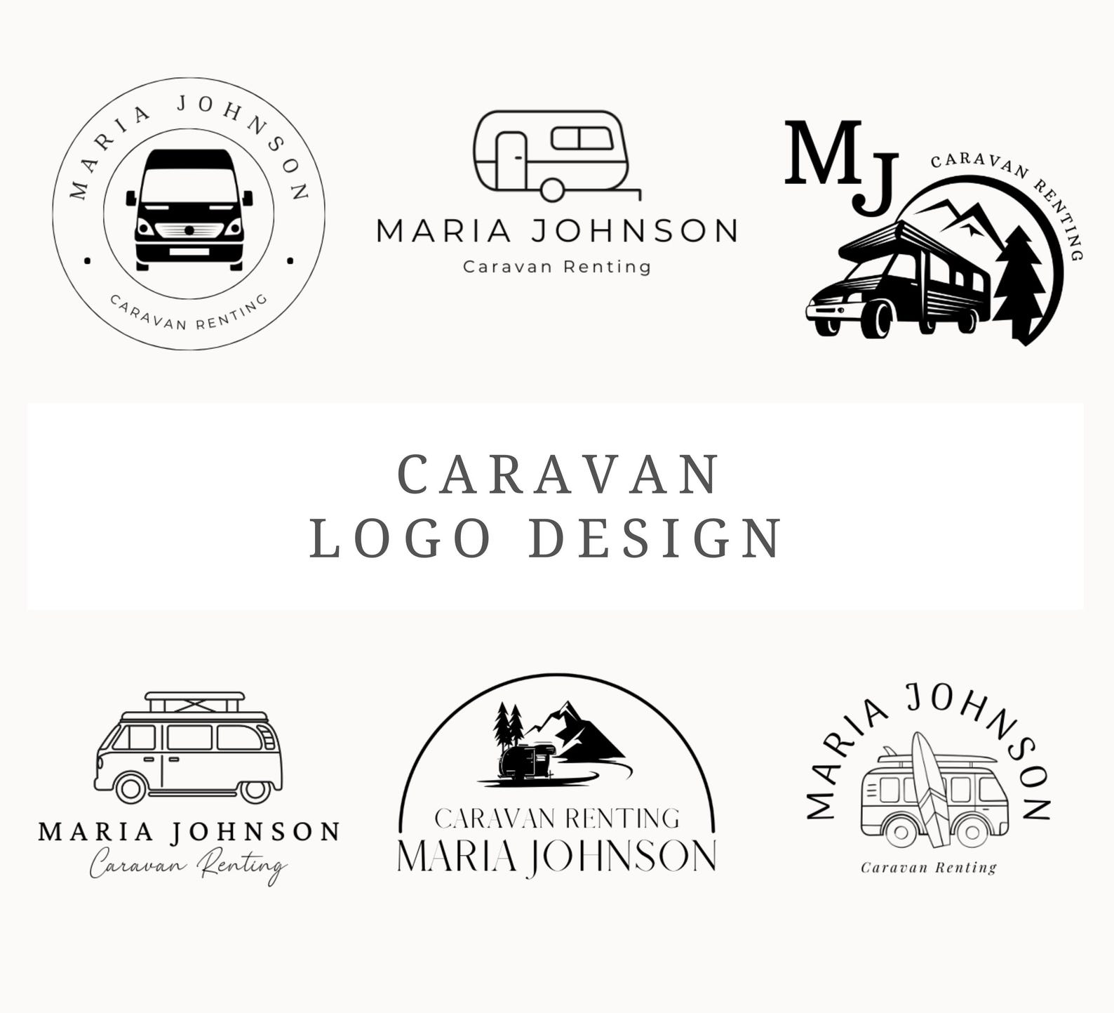 Caravan Logo Design Canva 6 Customizable Camping Logos Van Logo ...