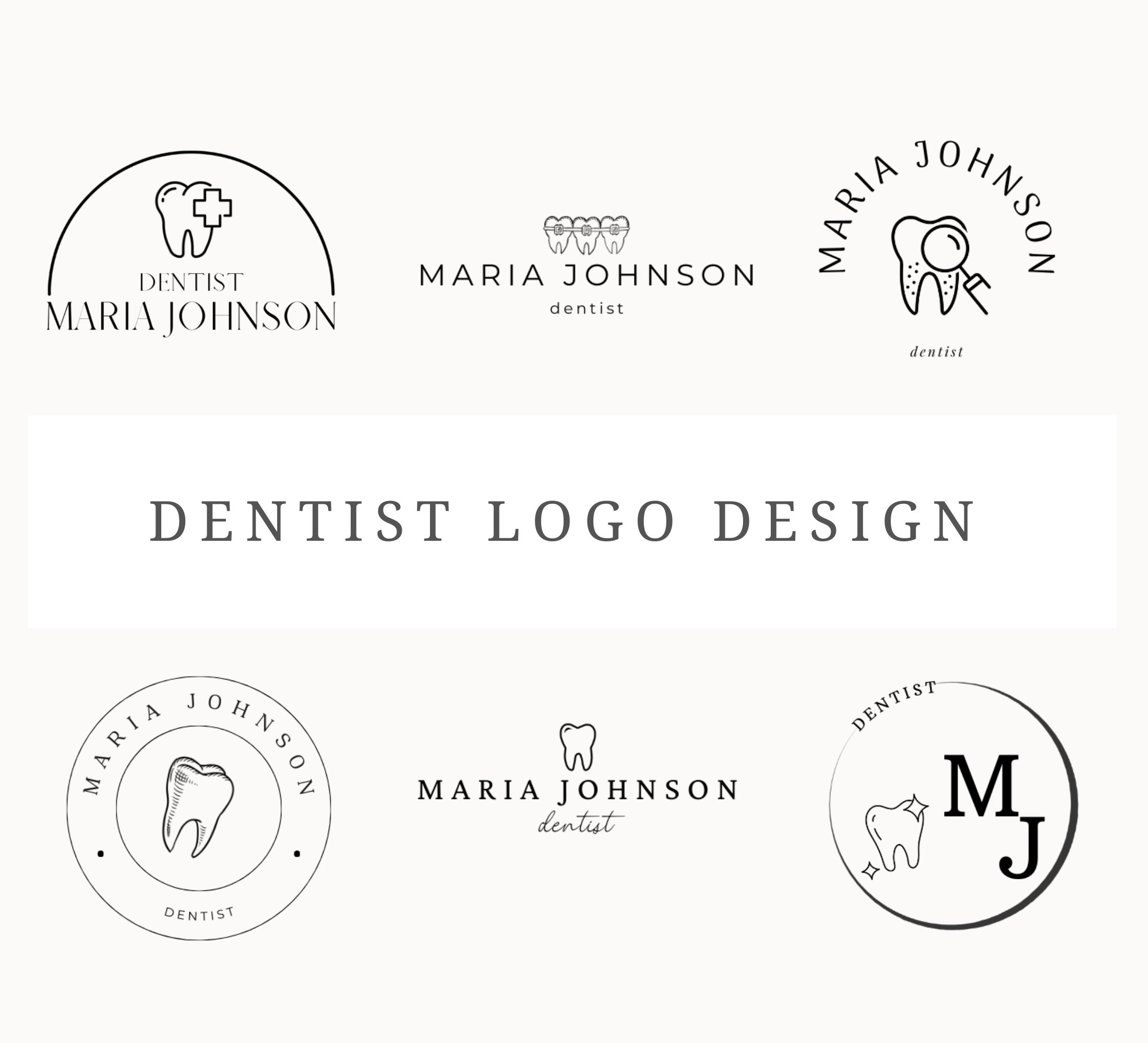Customizable Dentist Logo Design, Editable Tooth Logos (canva Template ...