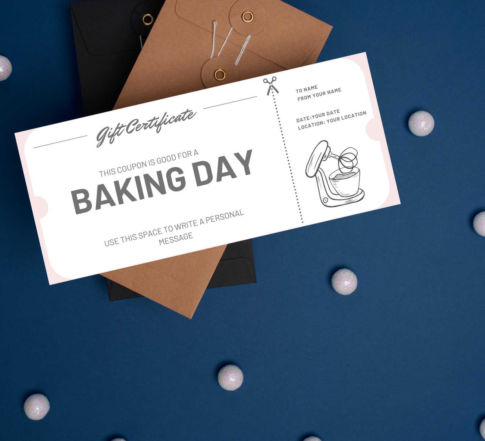 Baking Day Coupon Gift Template, Editable Baking Voucher (canva) - Etsy