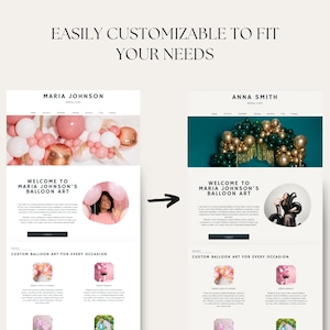 Balloon Business Canva Website Balloon Decor Website Template Balloon ...