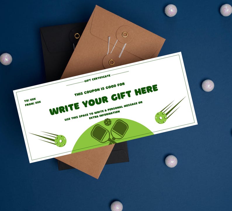 Pickleball Gift Coupon Template, DIY Birthday Gift (canva) - Etsy