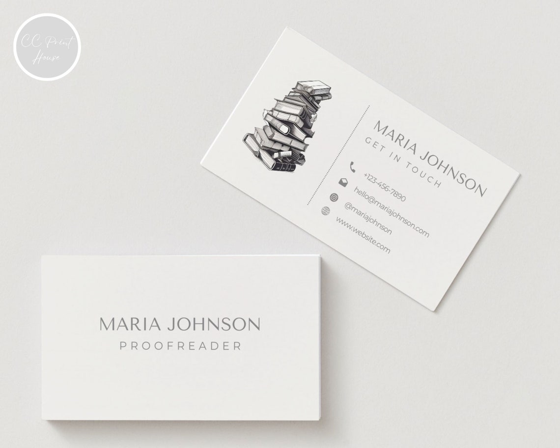 Proofreader Business Card Template Editor Business Card Canva Template Corrector Calling Card ...