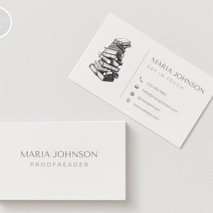 Proofreader Business Card Template Editor Business Card Canva Template Corrector Calling Card ...