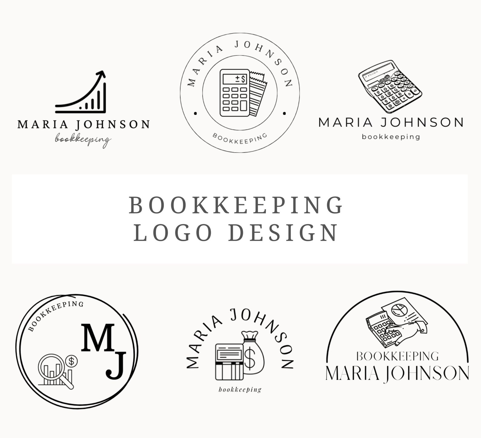 Bookkeeping Logo Design Canva Template, Accounting Logos (digital) - Etsy