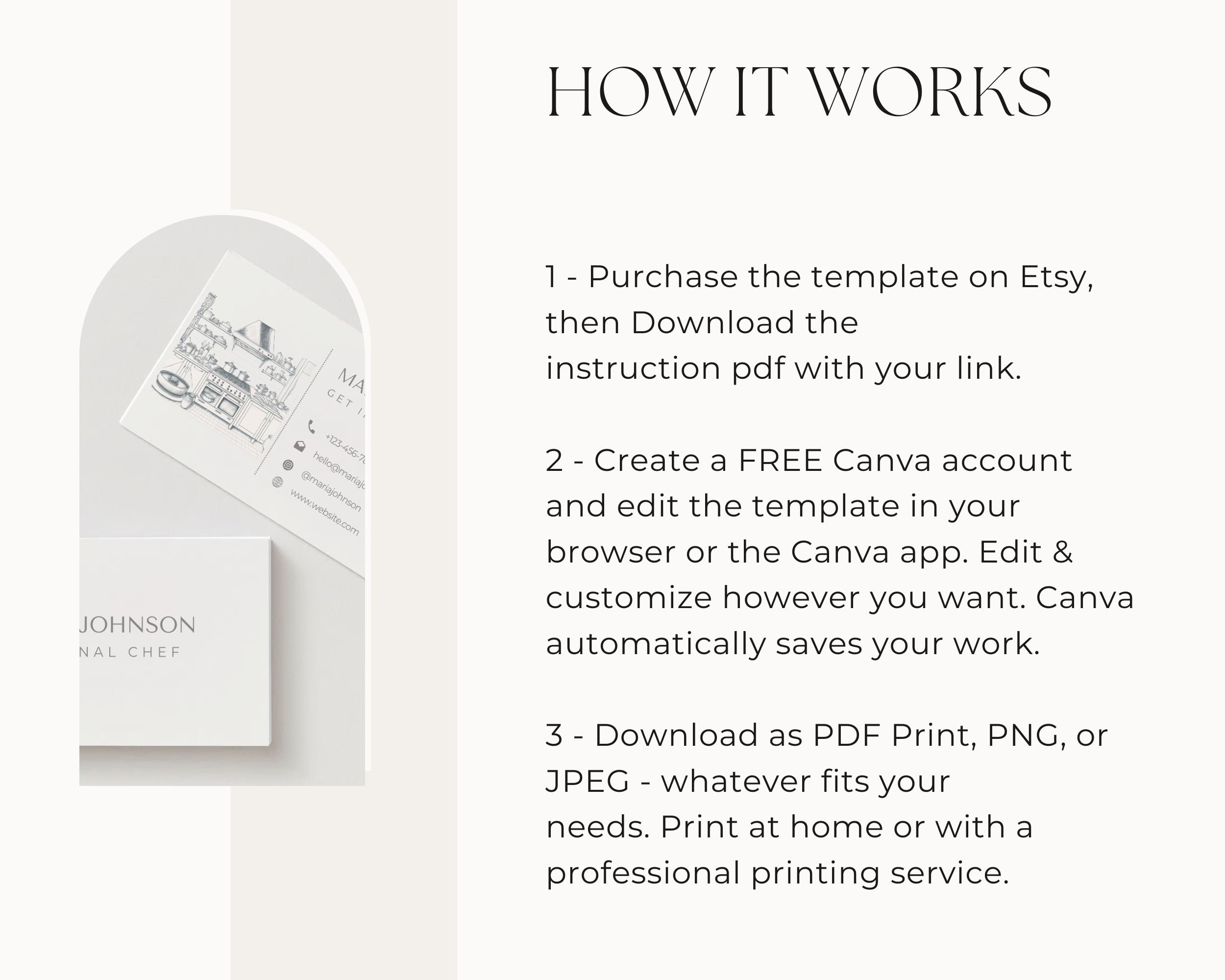 Personal Chef Business Card Template Printable Business Card Template ...