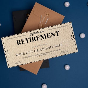 Vintage Retirement Coupon Canva Editable Gift Card Template Canva ...