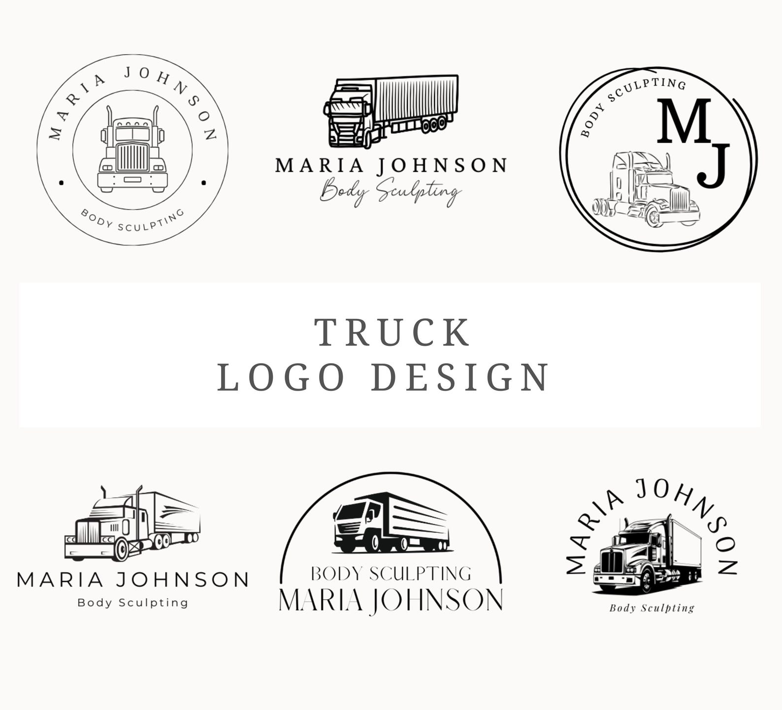 Truck Logo Design Canva 6 Customizable Trucking Logos Transportation ...