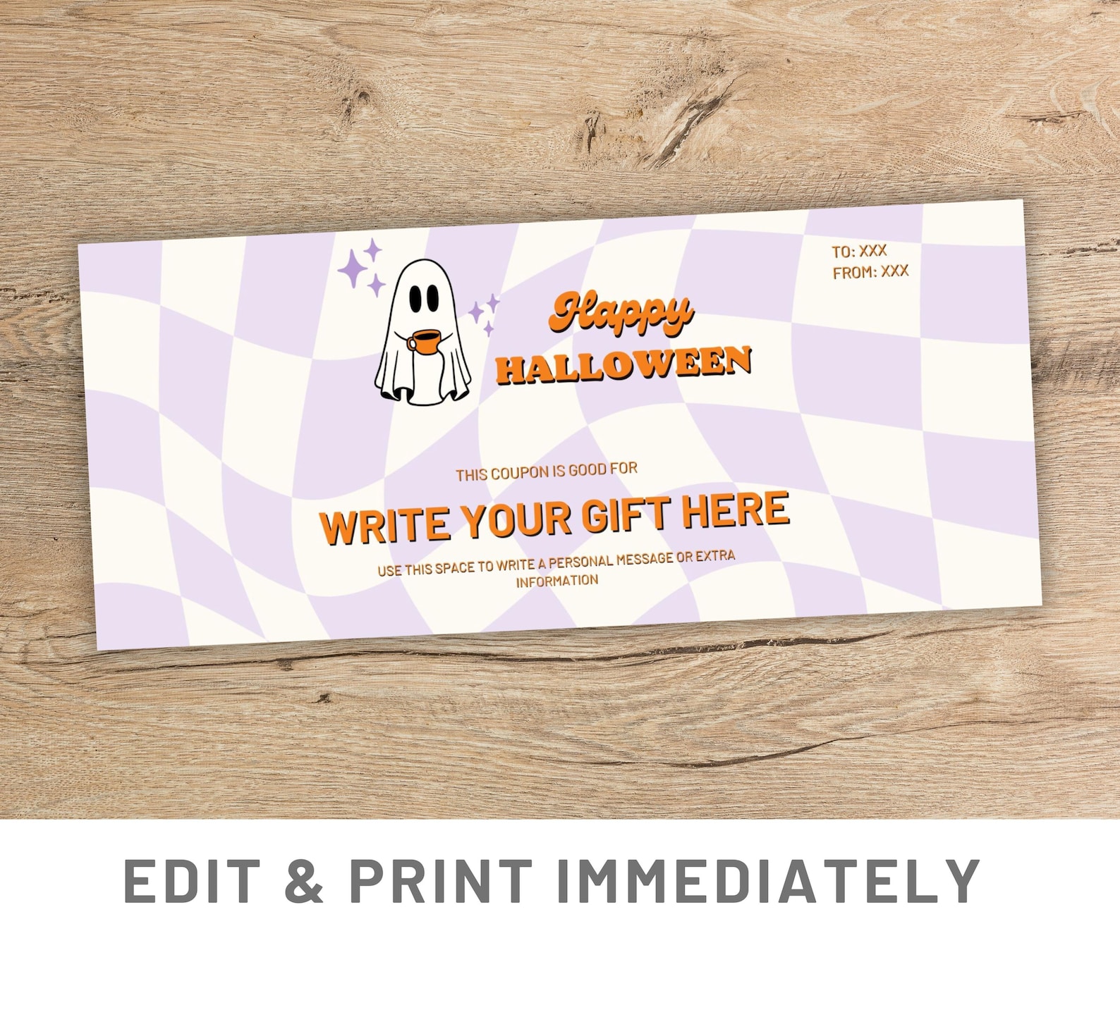 Editable Halloween Gift Template Halloween Coupon Canva Halloween ...