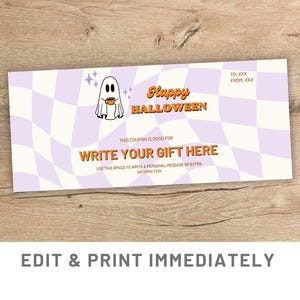 Editable Halloween Gift Coupon Template (canva) - Etsy