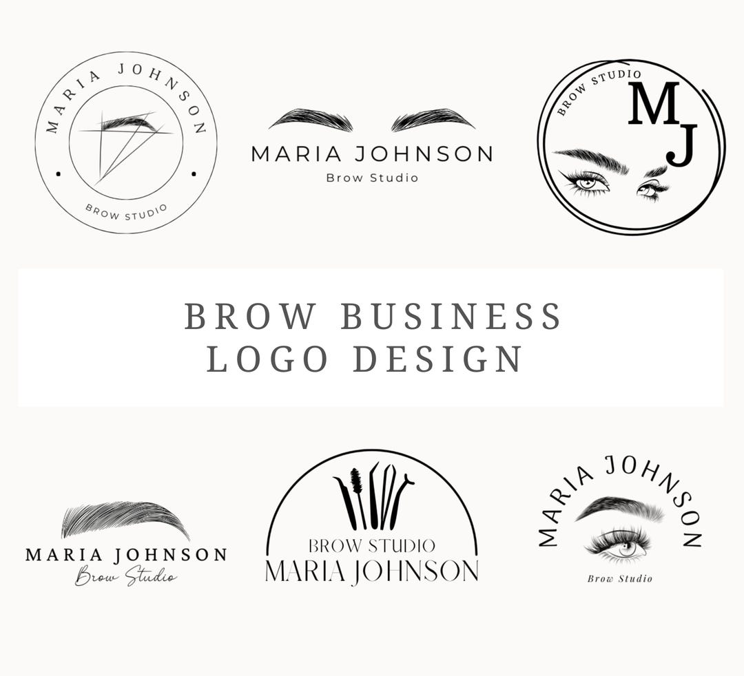 Microblading Logo Design Canva 6 Customizable Brow Studio Logos Eyebrow ...
