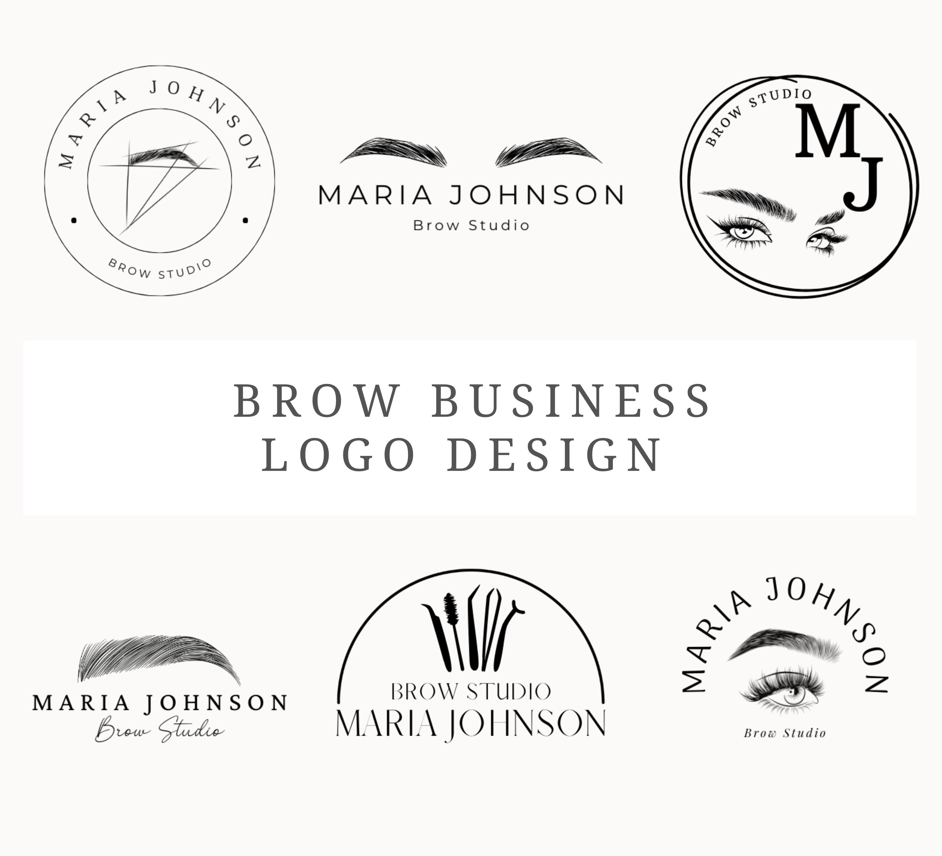 Microblading Logo Design Canva 6 Customizable Brow Studio Logos Eyebrow Logo Editable Brow Tech ...